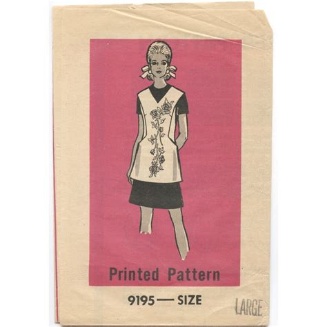 Original Vintage 1960s Apron Pattern Size Large Mail Order Etsy