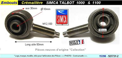 Embouts De Cremaillere SIMCA 1000 1100 Collection Coyote Auto