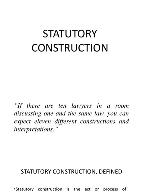 Statutory Construction Slides Pdf Statutory Interpretation Repeal