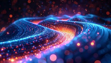 Fiber Optic Cables Glowing With Data Transfer Stock Illustration