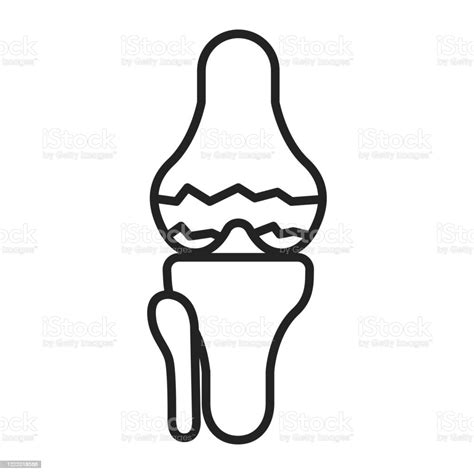 골관절염 검은 선 아이콘입니다 무릎 뼈 부상 격리된 벡터 요소입니다 개념에 대한 스톡 벡터 아트 및 기타 이미지 개념 경련