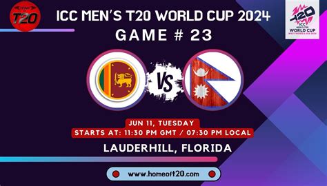 T20 World Cup 2024 Match 23 Sri Lanka Vs Nepal Preview Pitch Report