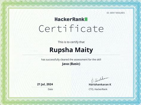 Rupsha Maity On Linkedin Hackerrank Hackerrank Java Certificate