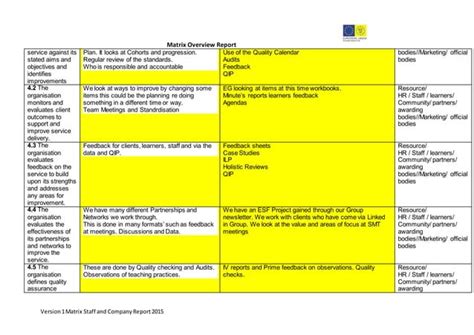 Matrix Report Overview Docx