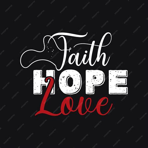 Premium Vector Faith Hope Love Lettering Typography Vector Design
