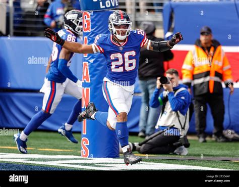 New York Giants Running Back Saquon Barkley 26 Celebrating The