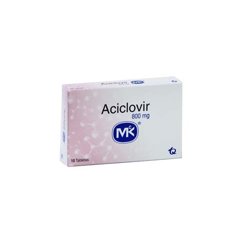 Aciclovir 800 Mg 10 Tabletas Mk