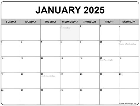 2025 January Calendar Canada With Holidays And Holidays Kelly J McRaney