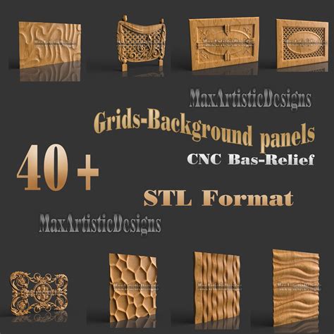 42 grids background panels in stl format for cnc router engraving digital download etsy