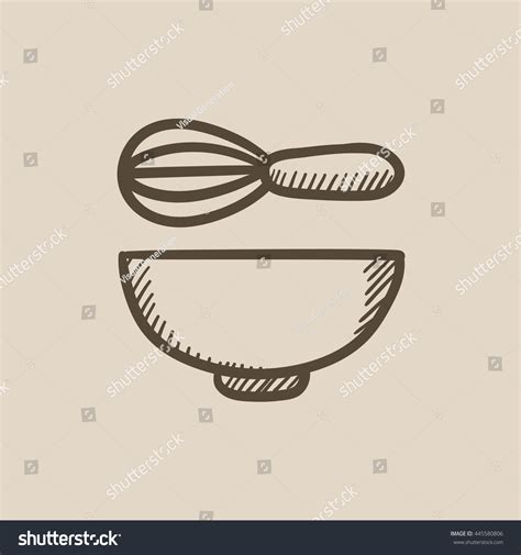 Whisk Bowl Vector Sketch Icon Isolated Stock Vector Royalty Free Shutterstock