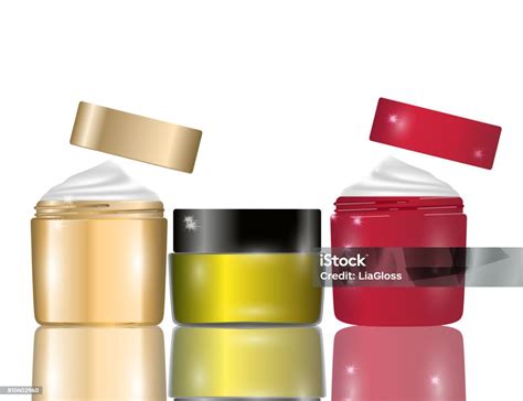 Glamoureuze Gezichtscrème Potten Geïsoleerd Op Witte Achtergrond Mockup