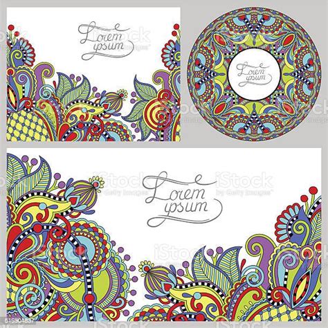 Set Of Floral Decorative Background Template Frame Design For C向量圖形及更多