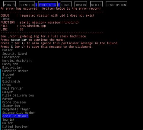 Menu Exception In Custom Character Creating After Saving And Exiting
