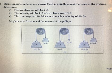 solved three separate systems are shown each is initially