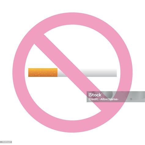Stoppen Met Roken Stoppen Met Roken Teken Symbool Echte Sigaret Roze