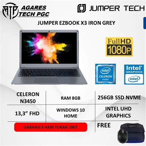 Jual Laptop Jumper Ezbook X3 Celeron N3450 8gb 256gb Ssd 133fhd Iron