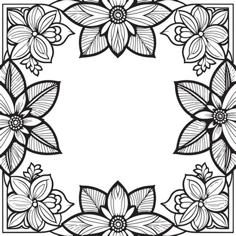 Flower Outline Border Vector Art Icons And Graphics For Free Download