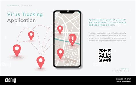 Covid 19 Virus Tracking App Template Vector New Normal Presentation