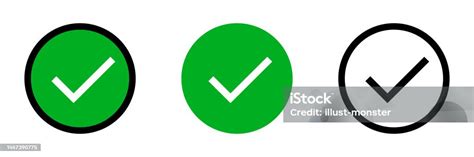 round checkbox icon set decision or selection vector stock illustration download image now