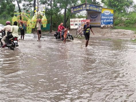 Rain Lashes Panipat Waterlogged Roads Inconvenience Residents The