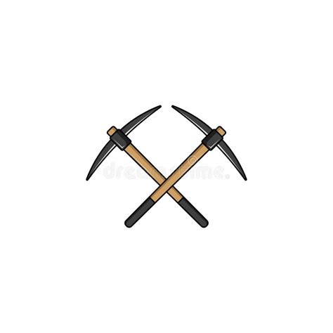 Crossed Pickaxes Mining Tool Vector Graphics Stock Vector