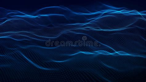 Technology Background Abstract Digital Particle Wave Futuristic Dotted Wave Network