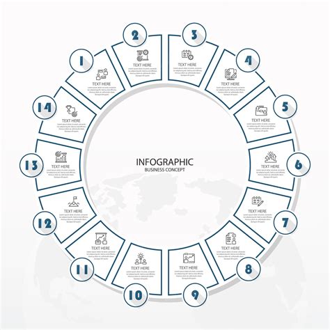 Premium Vector Basic Circle Infographic Template With 14 Steps Process Or Options Process Chart