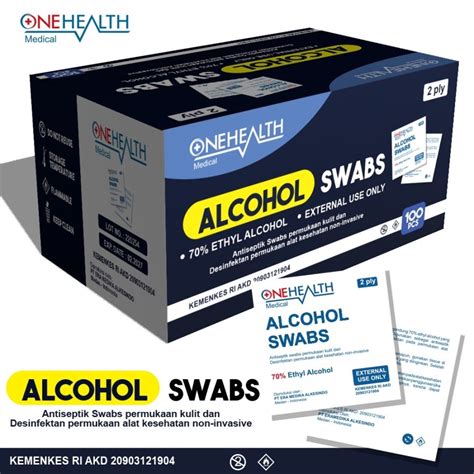 Jual Alcohol Swab Onehealth 2 Ply Isi 100 Alkohol Swab Tisu Swab Kapas Swab Kapas Alkohol Swab