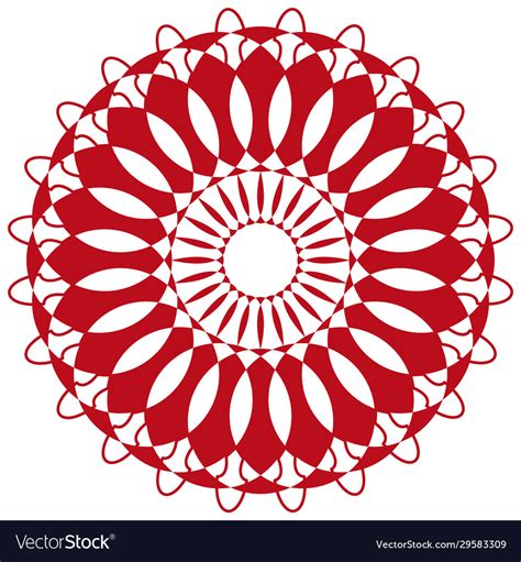 Mandala Pattern Design In Red Color Royalty Free Vector