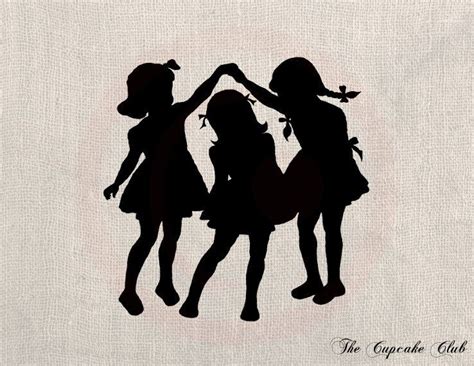 Sisters Wall Art Silhouette Art Silhouette Clip Art