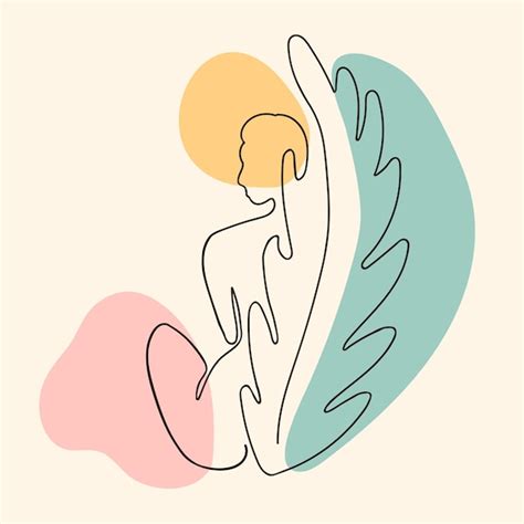 Premium Vector Vector Outline Illustration Of Woman Body On Abstract Blobe Background One