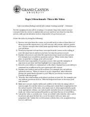 COM100 T2 This Is Me Docx Topic 2 Benchmark This Is Me Video Life Is