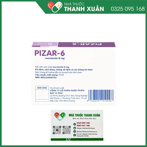 Pizar 6 điều Trị Các Bệnh Nhiễm Trùng Do Ký Sinh Trùng Giun Chỉ