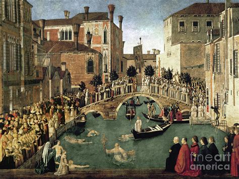 The Miracle Of The Cross On San Lorenzo Bridge 1500 Painting By Gentile Bellini Pixels