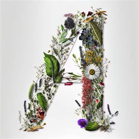 Premium Photo Flower Font Alphabet Letter A Made Of Real Alive Flowers And Leafs