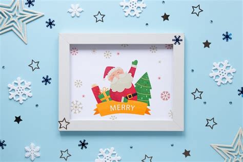Moldura De Conceito De Natal Com Papai Noel Psd Premium
