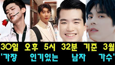 30일 오후 5시 32분 기준 3월 가장 인기있는 남자 가수 투표에서 가장 높은 점수를 받은 가수 Top4를 발표합니다 리더의 정체는 누구인가 Youtube