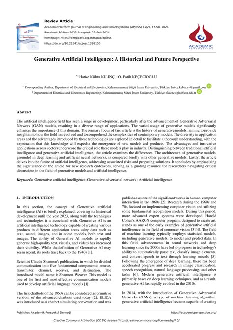 Pdf Generative Artificial Intelligence A Historical And Future