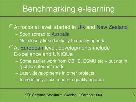 Ppt Approaches To Quality In E Learning Through Benchmarking