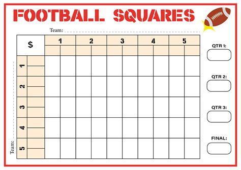 25 Square Football Pool Grid 13 Free Pdf Printables Printablee