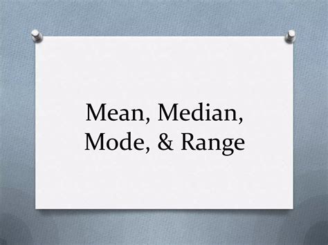 Mean Median Mode And Range Ppt Pptx