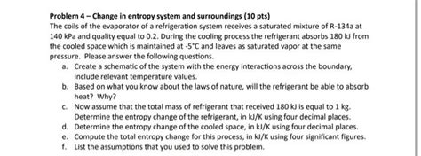 Solved Problem Change In Entropy System And Surroundings Chegg