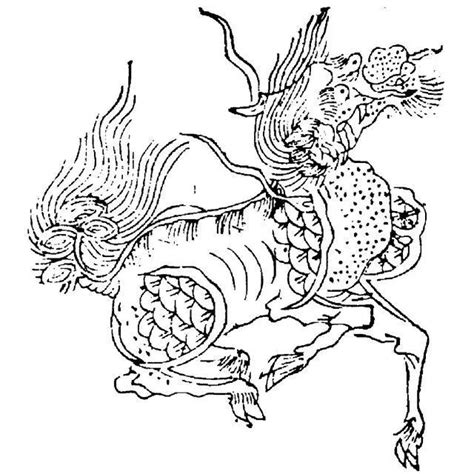 汕尾麒麟狮简笔画 画麒麟简笔画 麒麟简笔画简单 大山谷图库
