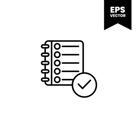 Vector Icon Clipboard Task Line Icon Symbol Vector Illustration