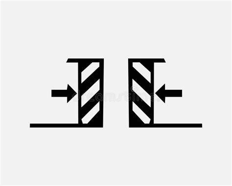 Barrier Closing Icon Door Close Auto Automatic Sliding Black White Silhouette Symbol Icon Sign
