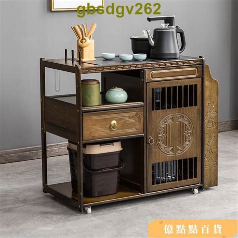 茶幾茶臺新中式泡茶車茶葉架茶水櫃置物架多功能可移動茶車側邊櫃 滿299起送 露天市集 全台最大的網路購物市集