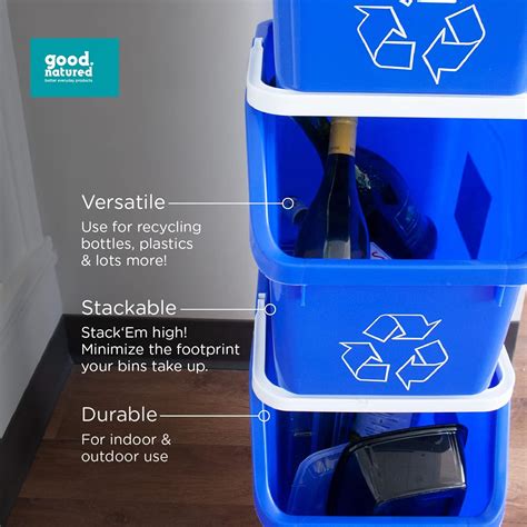 Good Natured Stackable Recycle Bin With Handle Review Eco Life Wise