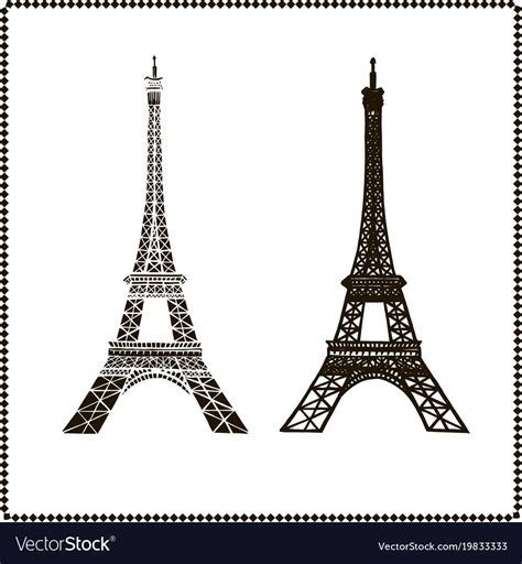 Eiffel Tower Set Royalty Free Vector Image VectorStock