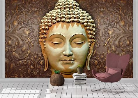 Stone Polished Buddha Wall Mural For Office Decor Size 2x2 At Rs