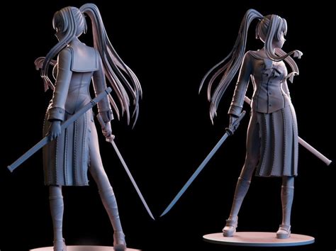 Fighter Anime Girl Stl Files 3d Printer Stl File3dstl Modelstl3d